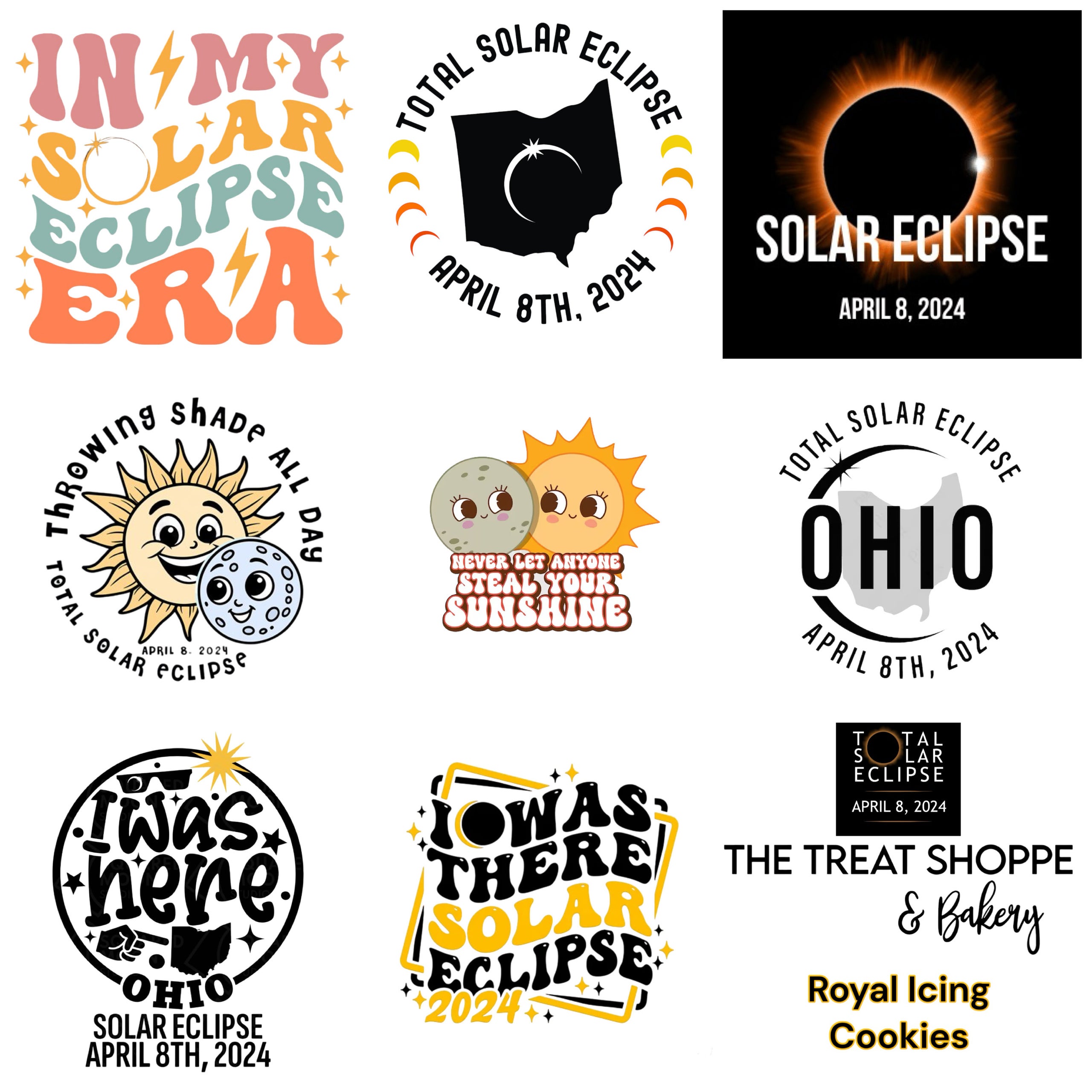 Solar Eclipse Royal Icing Cookies | The Treat Shoppe & Bakery